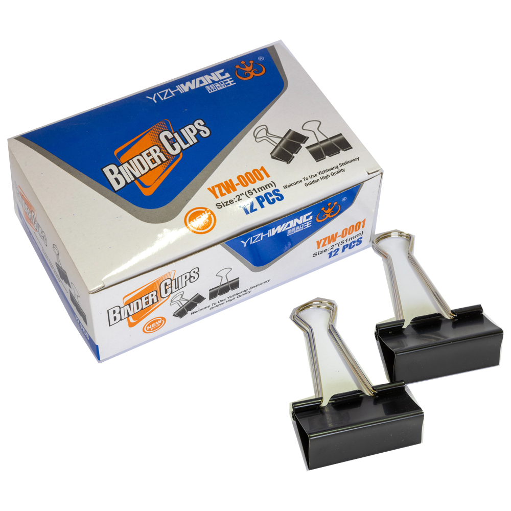 Binder clips - 51m - 12 PCS | Office Supplies & More - Bakier Stationery
