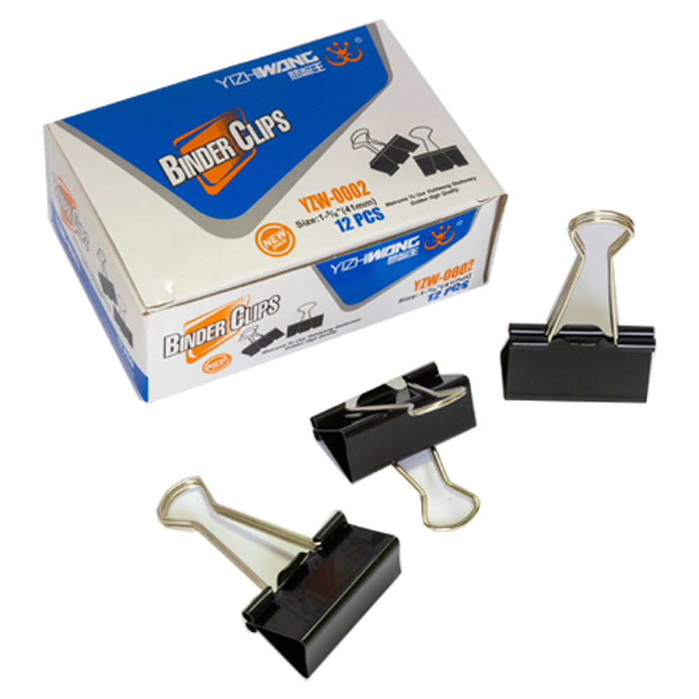 Binder clips - 41mm - 12pcs | Office Supplies & More - Bakier Stationery