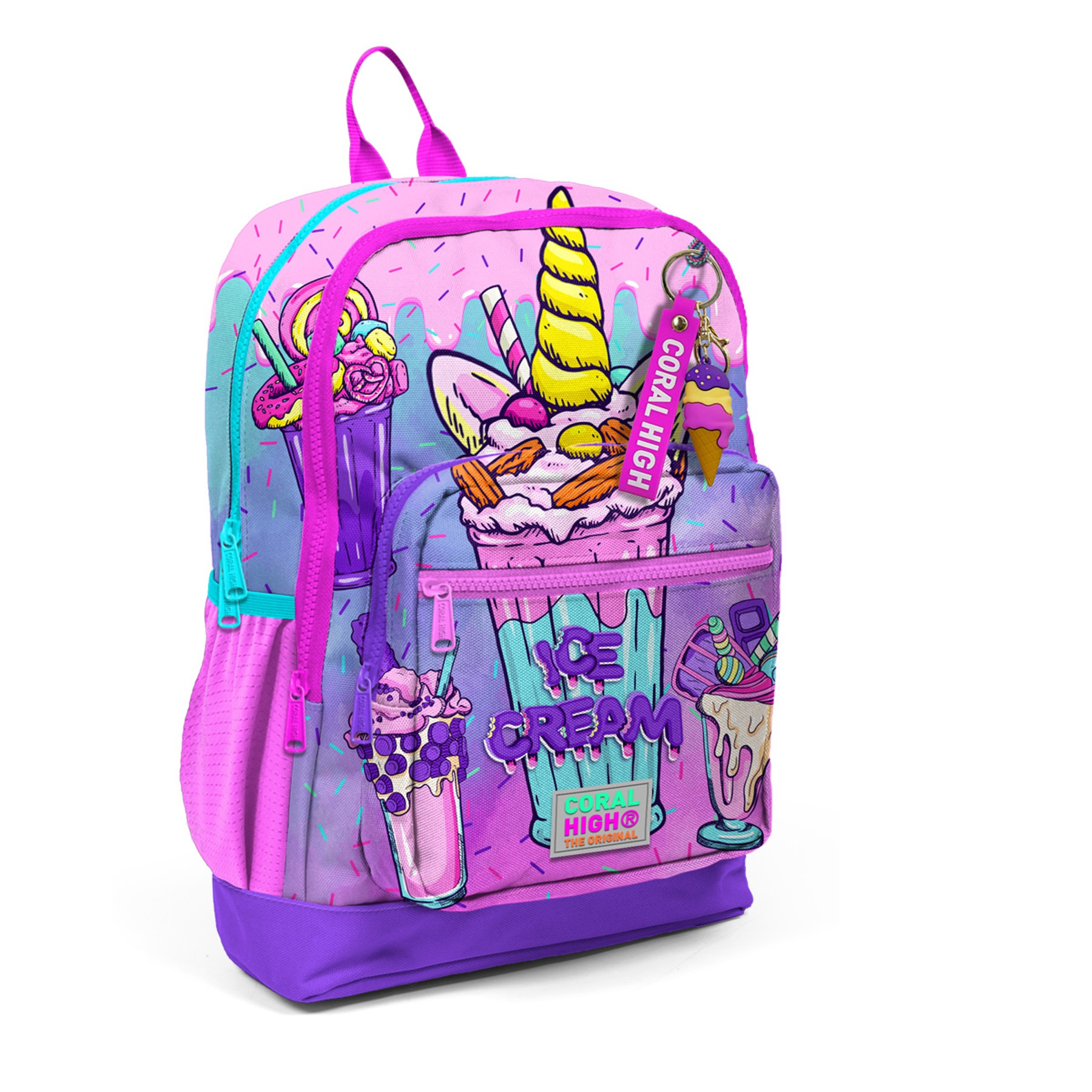 Coral High Kids Pink Purple Milkshake Ice Cream Patterned School ...
