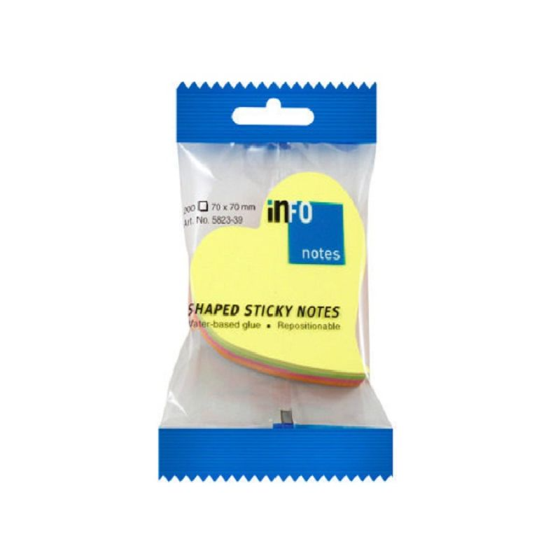 INFO Curved Heart Sticky Notes | Office Supplies & More - Bakier Stationery