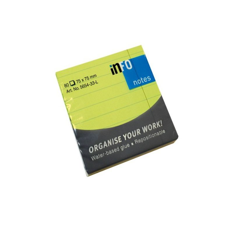 INFO Brilliant Lined Sticky Notes 75 X 75 MM | Office Supplies & More ...